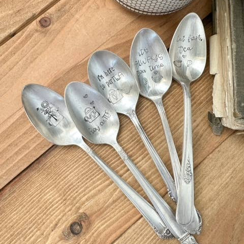 'Tea Party' Spoons (Set of 5) – Bespoke Hearts