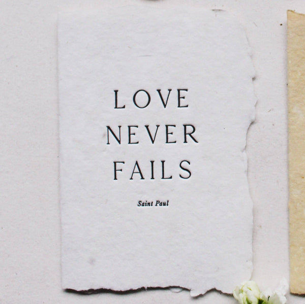 Love Never Fails Card – Bespoke Hearts
